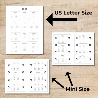 Free 2025 Printables for Mini Binders and Letter-Size Planners