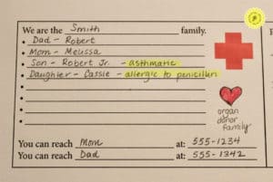 Emergency Cards for You and Your Family at Home Made Our Way