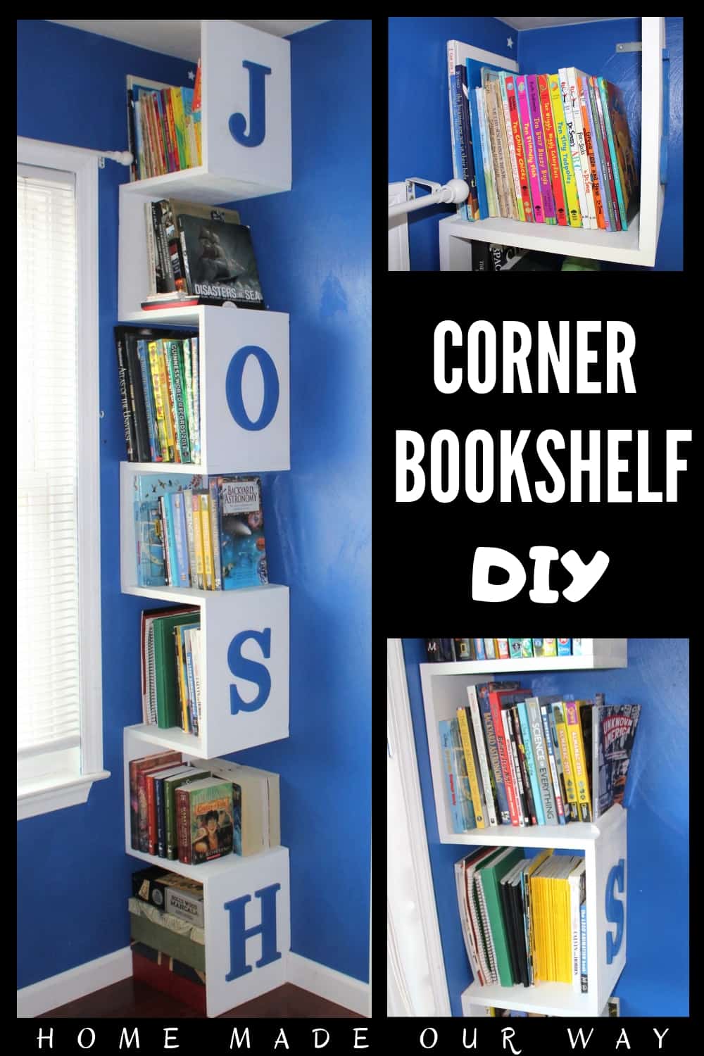 Corner Bookshelf DIY [Space-Saving Tower for Kids' Rooms]