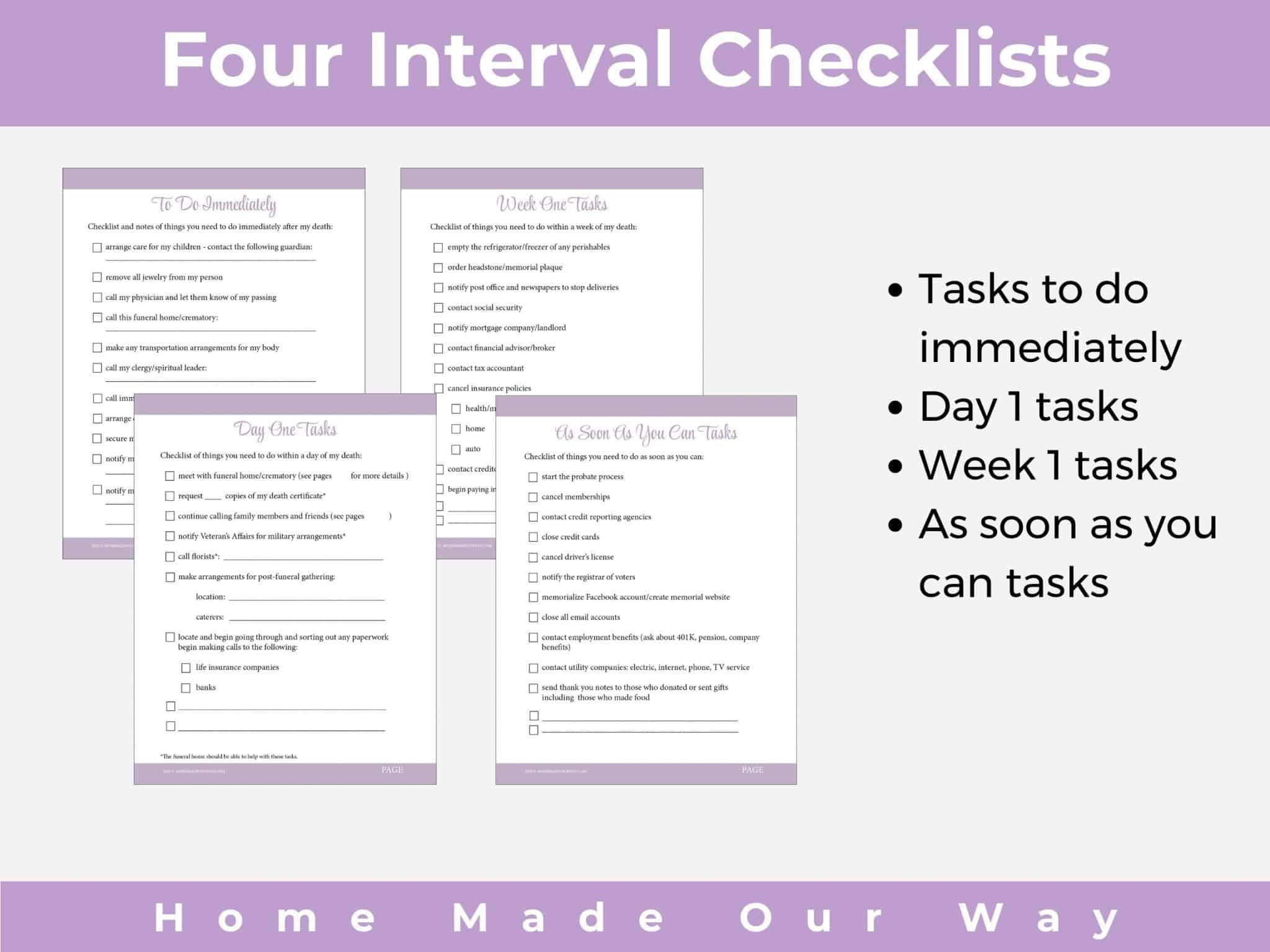 Accessing the After I am Gone Checklist - Home Made Our Way